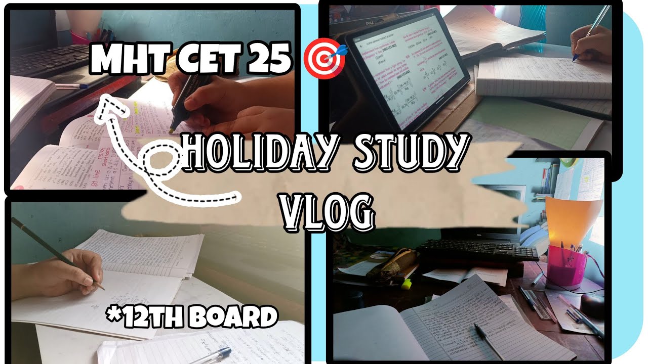 Holiday study vlog||MHT CET 25 🎯||12th boards|| productive study ...