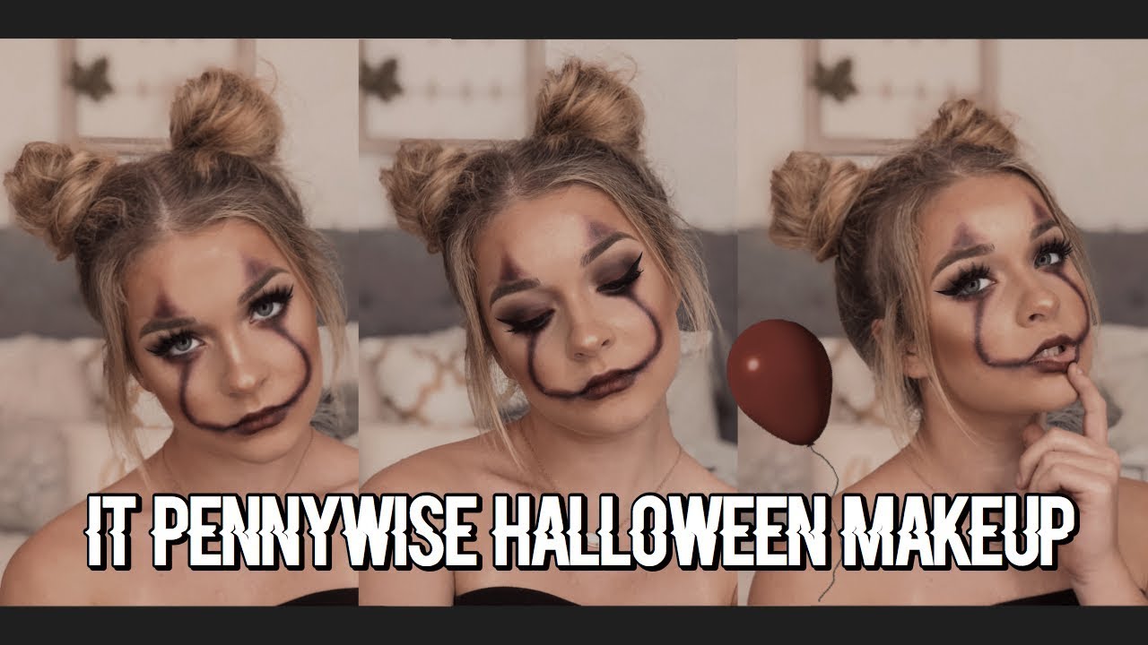 IT PENNYWISE GLAM HALLOWEEN MAKEUP TUTORIAL - YouTube