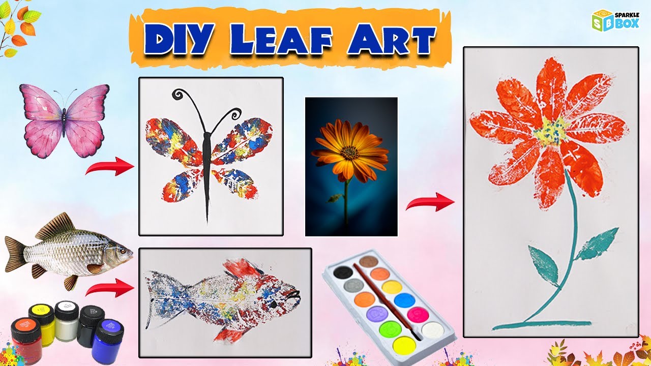 DIY Leaf Art | Leaf Impression Painting | DIY Leaf Printing | Painting ...