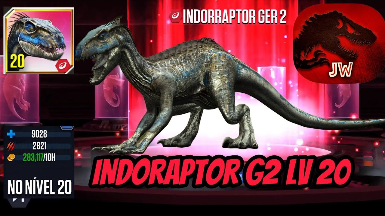 INDORAPTOR G2 LV 20 - JURASSIC WORLD - YouTube
