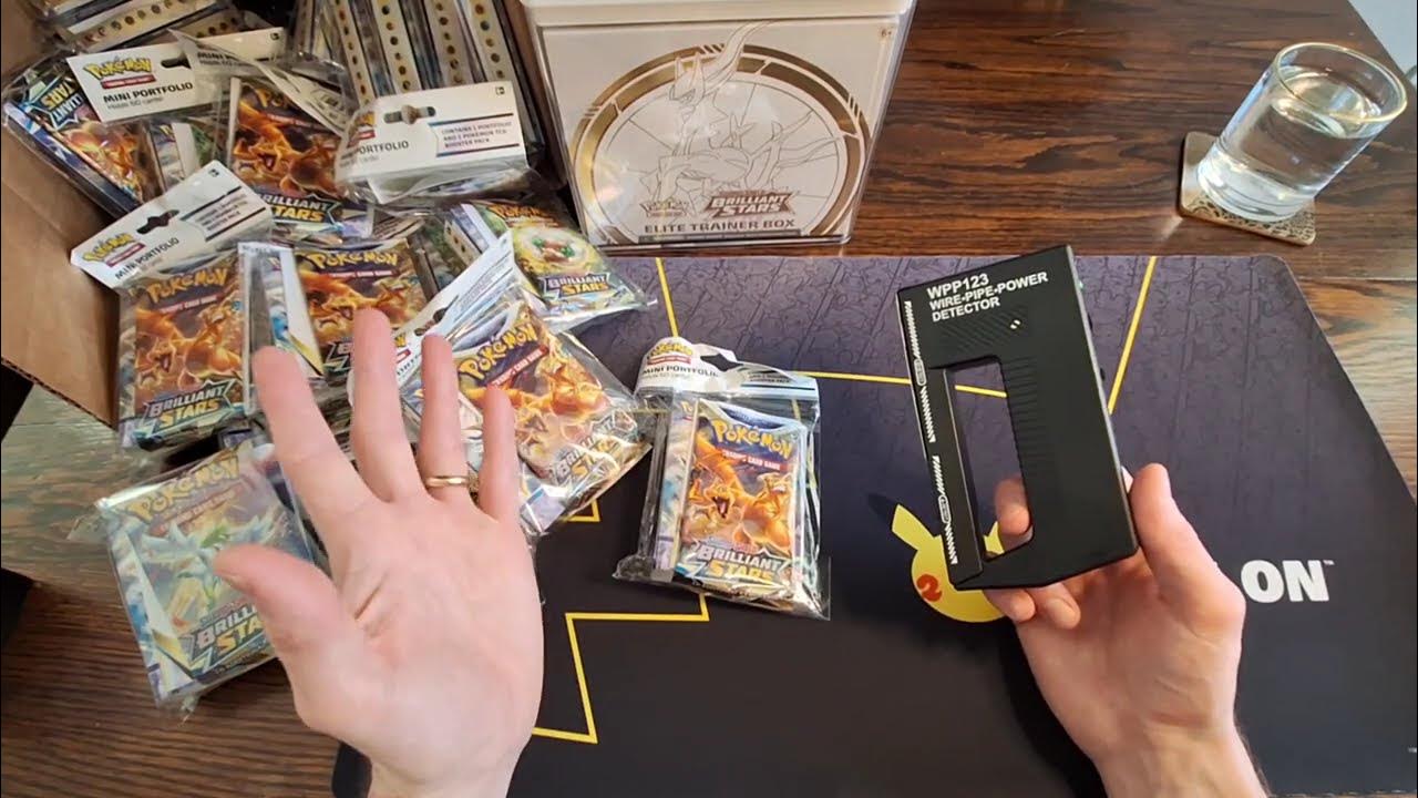 METAL DETECTOR Testing Brilliant Stars Mini Portfolio Pokémon Booster ...