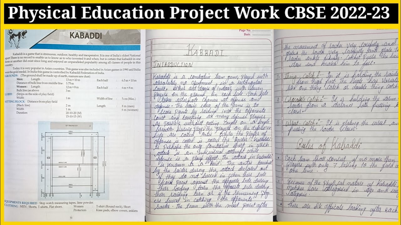 Class XII Physical Education Project Work || PHE CBSE 2022-23 || - YouTube
