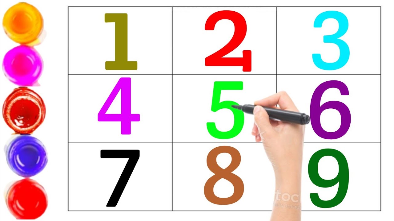 Counting Numbers | write and read numbers | 123 learning for kids | 1-9 ...