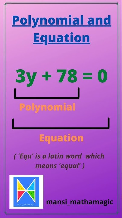 Difference between Polynomial and Equation #Shorts #Maths #Mathconcept ...