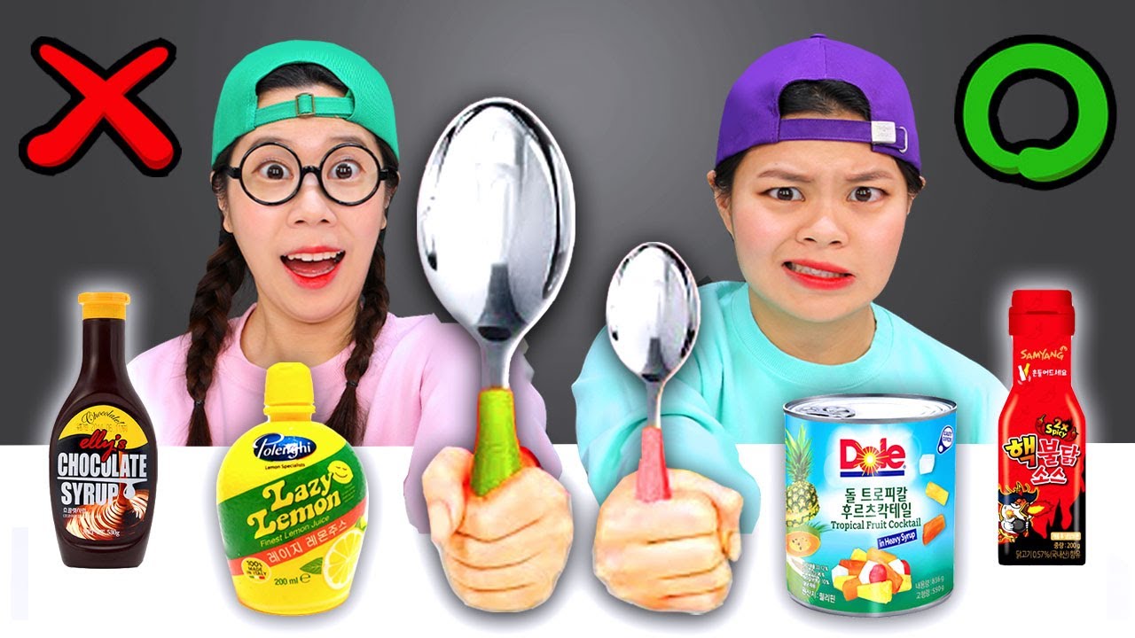 Big VS Small Spoon Food Challenge TIMI ENGLISH - YouTube