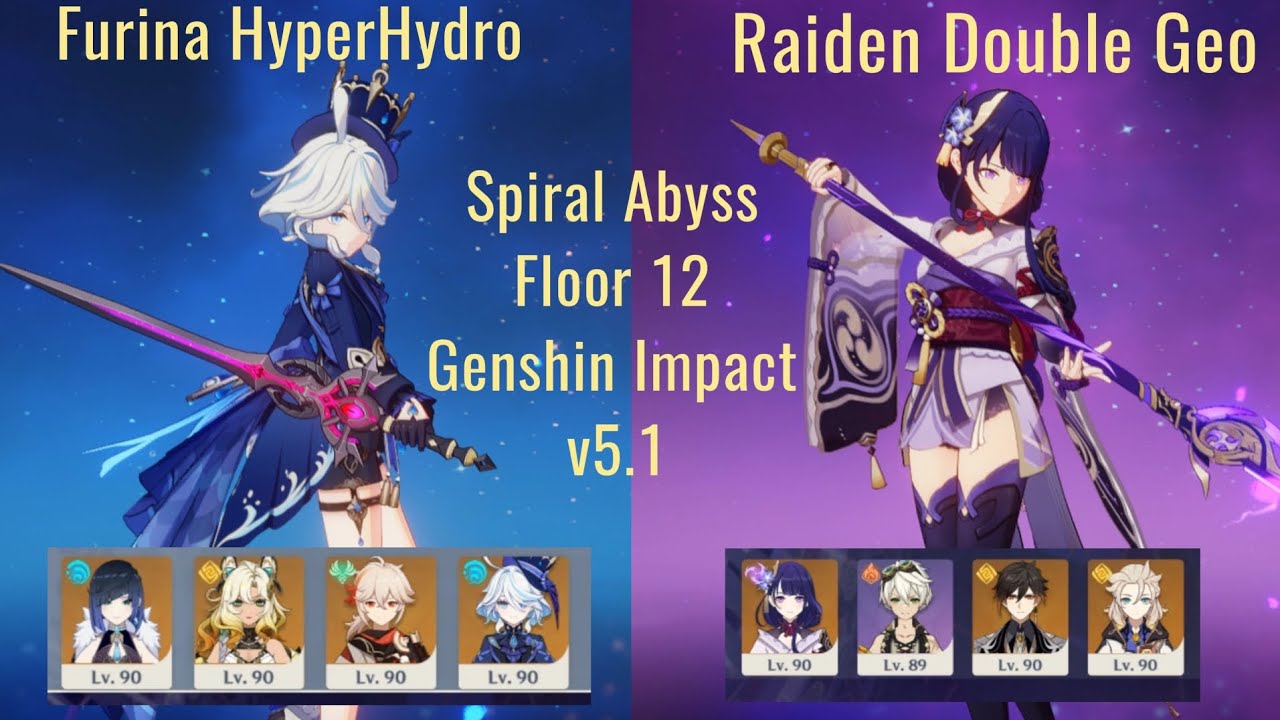 NEW Spiral Abyss Floor 12 Oct Nov 24 Furina HyperHydro and Raiden ...