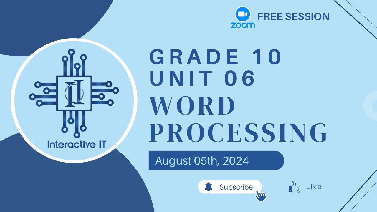 NATIONAL CURRICULUM - Grade 10 Unit 6 (WORD PROCESSING) - YouTube
