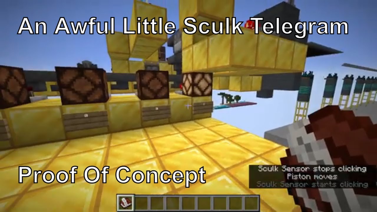 Minecraft Wireless Telegram using Sculk - Redstone Test World - YouTube