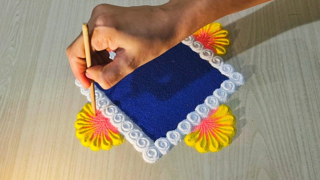 Devi Rangoli Design | Navratri Rangoli Designs Easy | Diwali Rangoli 🪔 ...