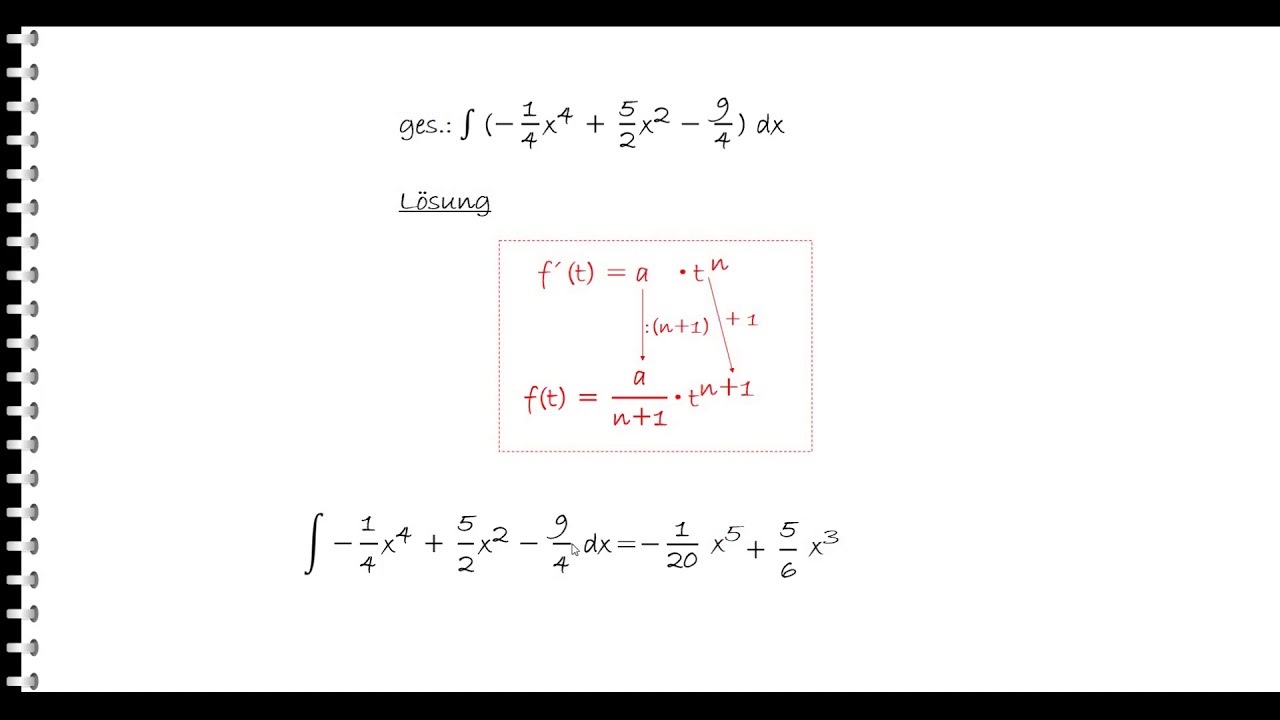 einfache Integrationsregeln (Beispielaufgabe) - YouTube