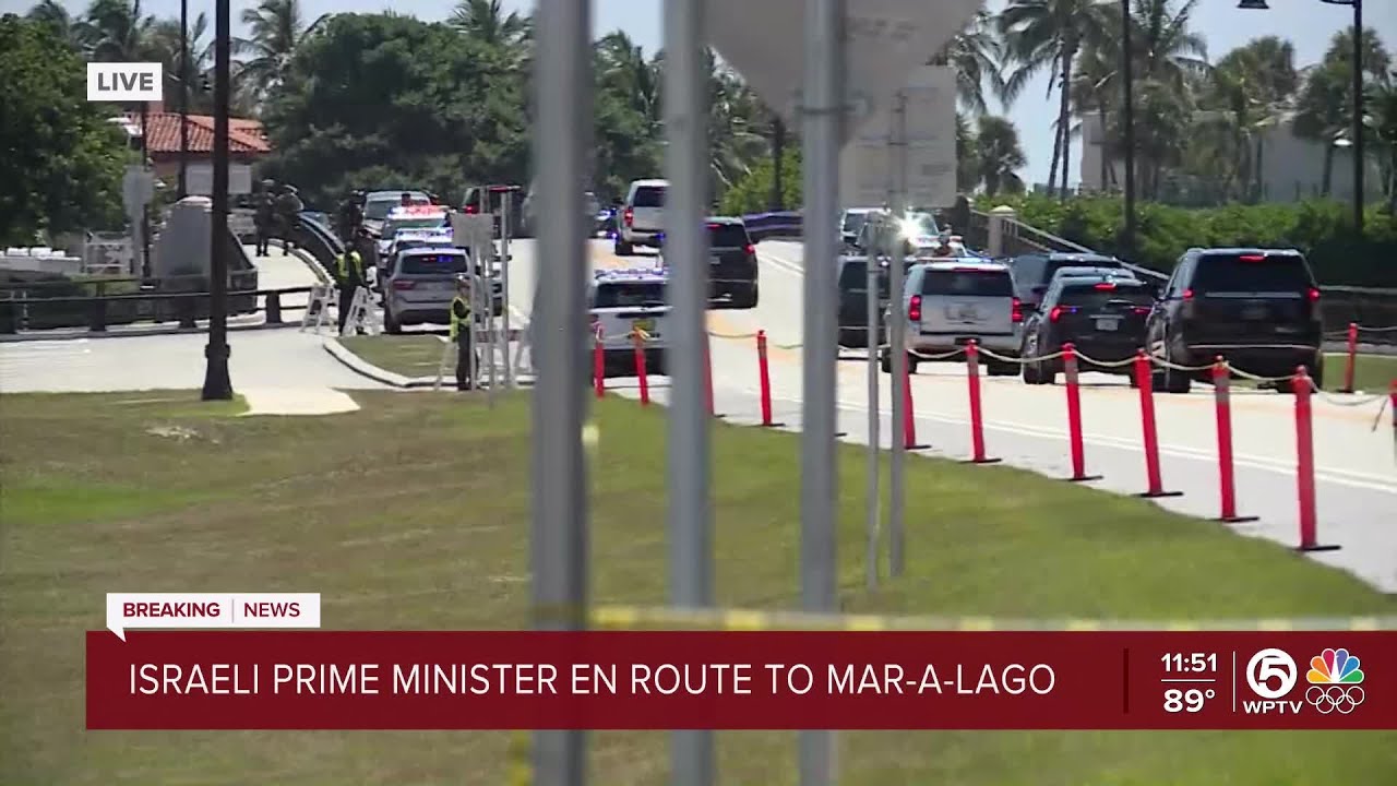 Israeli Prime Minister Benjamin Netanyahu arrives at Mar-a-Lago for ...