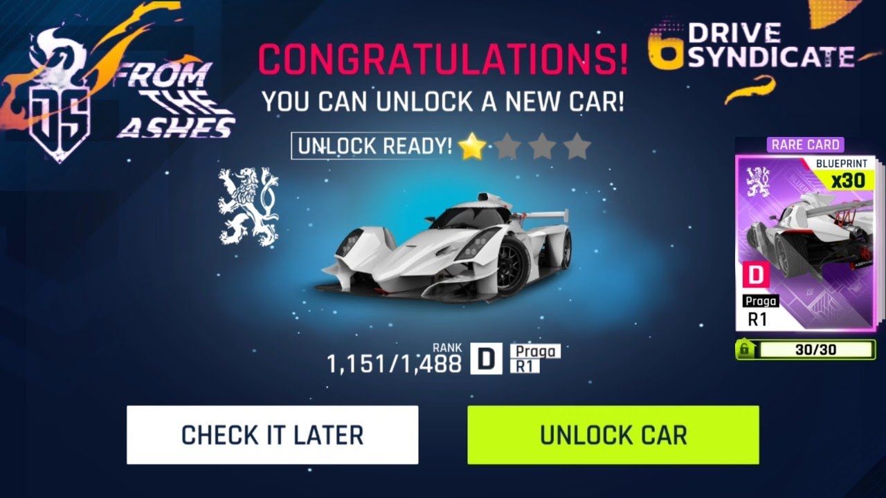 Asphalt 9 Legends | Car 117 | Unlocking Praga R1 | Drive Syndicate 6 ...