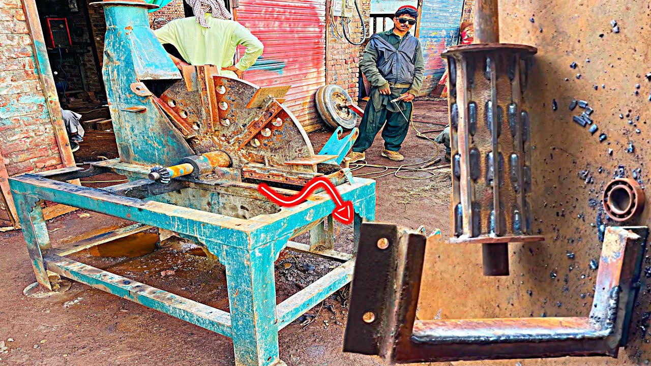 Wonderful process of restoration silage machine mouth plate in welding ...