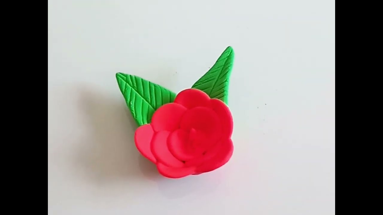 how to make a red rose flower | phool/ clay with me- /Easy model crafts ...