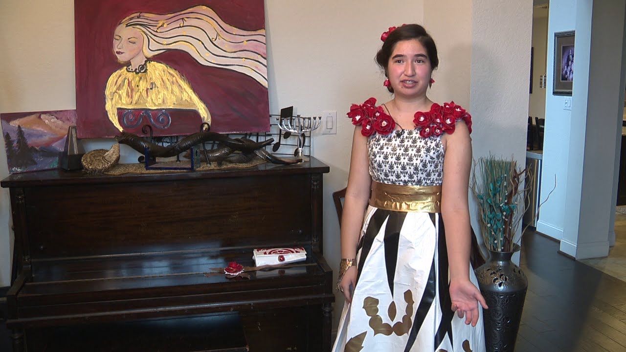 John Jay student designs prom dress out of duct tape - YouTube