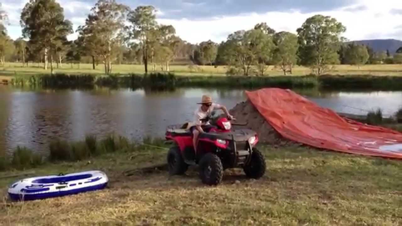 ATV-Powered Slip and Slide - YouTube