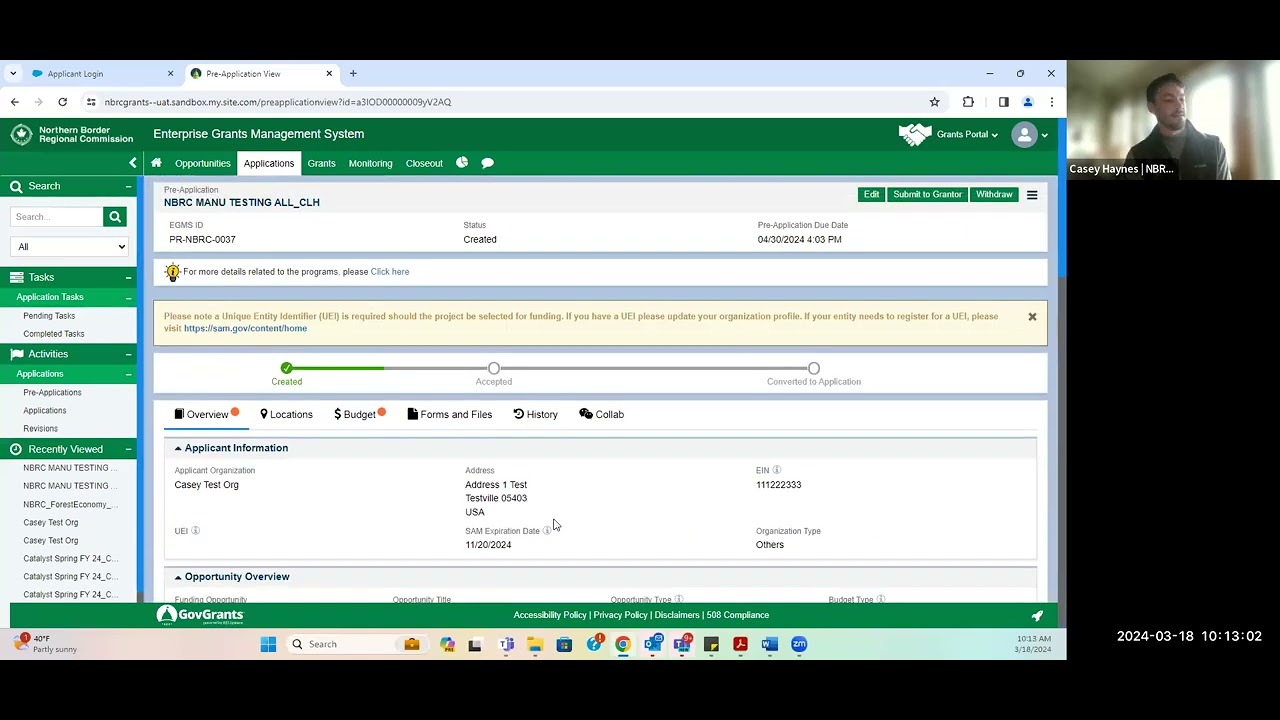 GMS Preapplication Office Hours - March 18, 2024 - YouTube