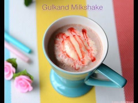 Gulkand milkshake, rose petal jam milkshake - YouTube