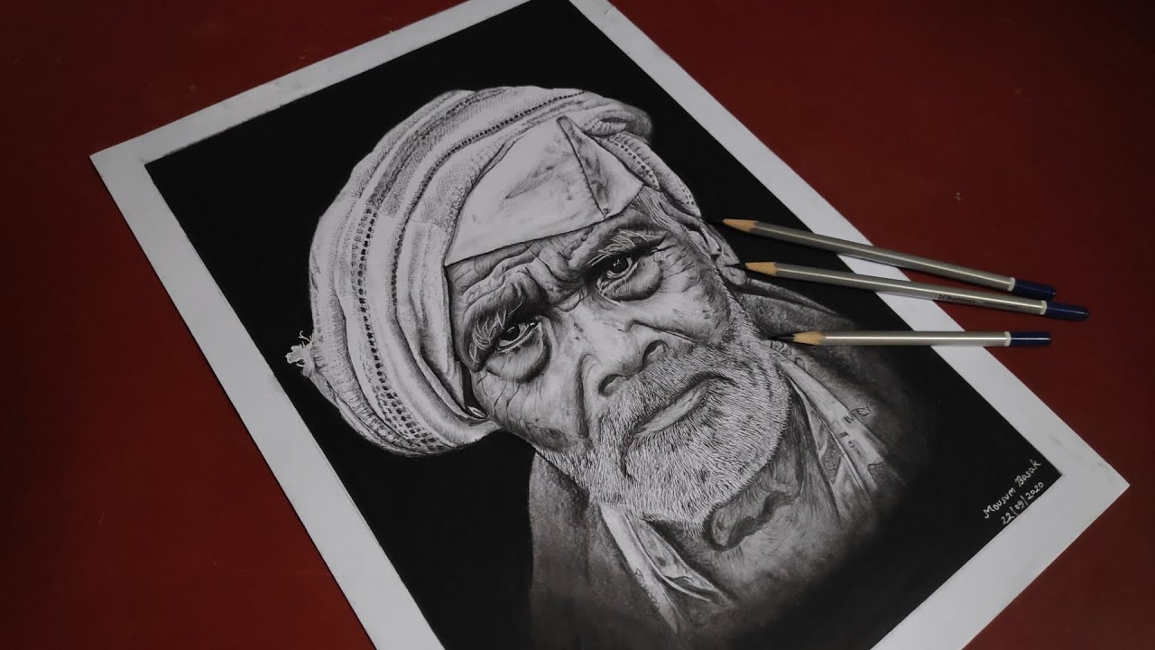REALISTIC PORTRAIT DRAWING OF AN OLD AGED PERSON │TIME-LAPSE VIDEO│HOW ...