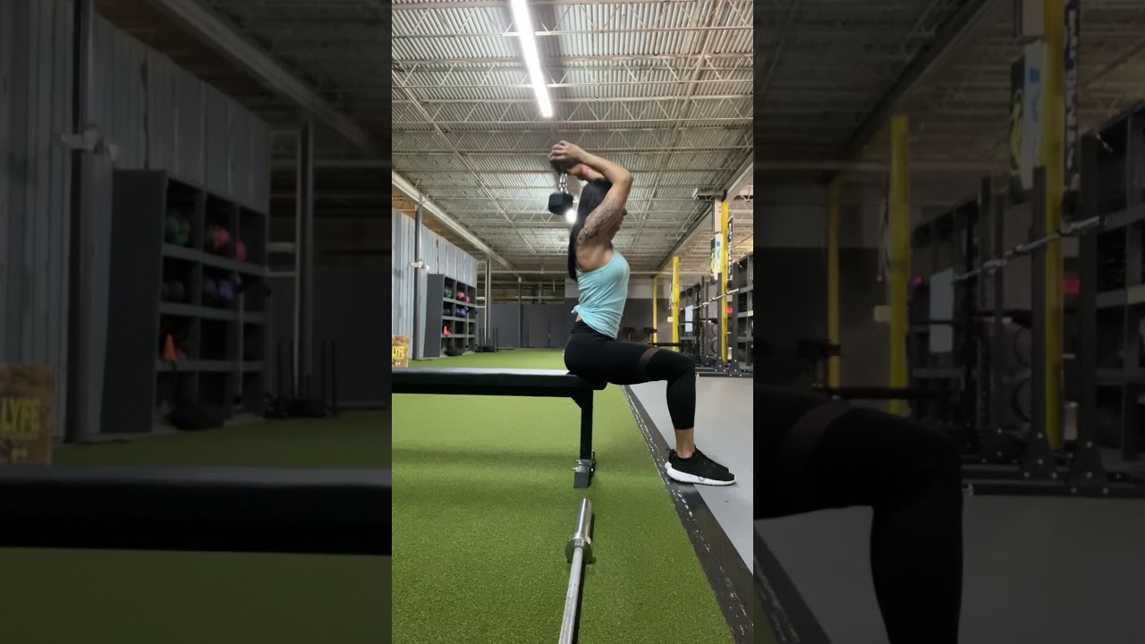 Seated dumbbell Tricep extensions - YouTube