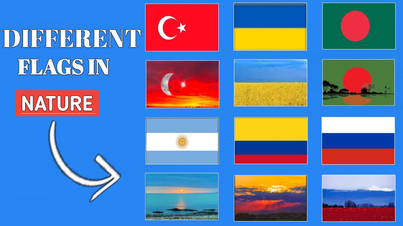 🌿 Flags of Countries in Nature 🇺🇳 | Beautiful Natural Art of the World ...