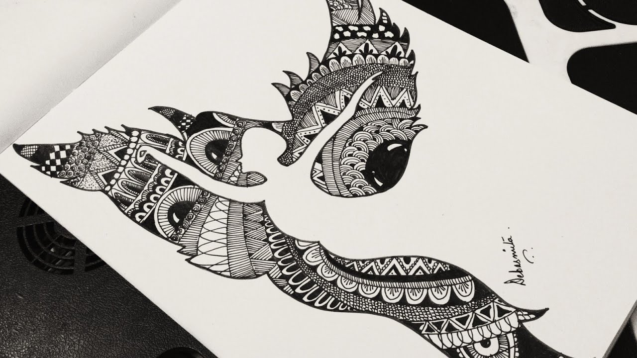 how to draw an angel | zentangle art || simple doodle - YouTube