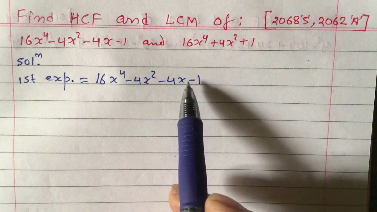 LCM and HCF ll Class 10 ll SEE Question 2068 S, 2062 A ll IR Simkhada ...