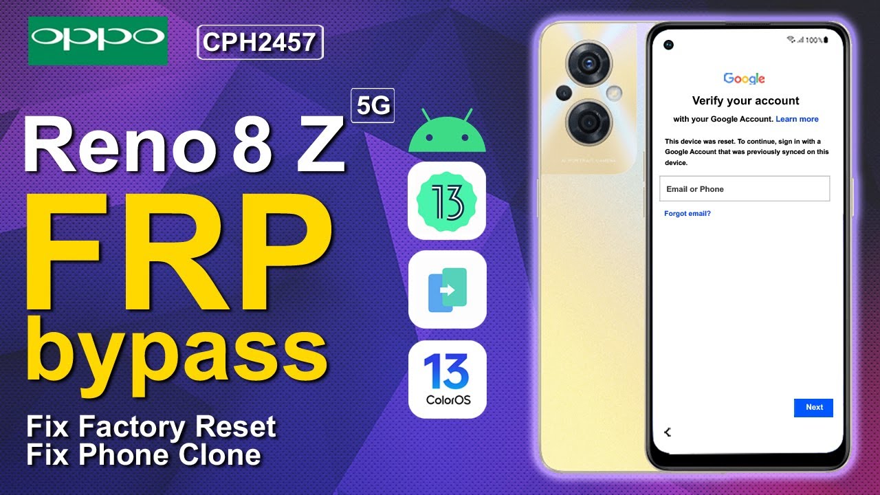 Oppo Reno 8 Z 5G Bypass FRP Android 13 Without Computer Free Work 2024 ...