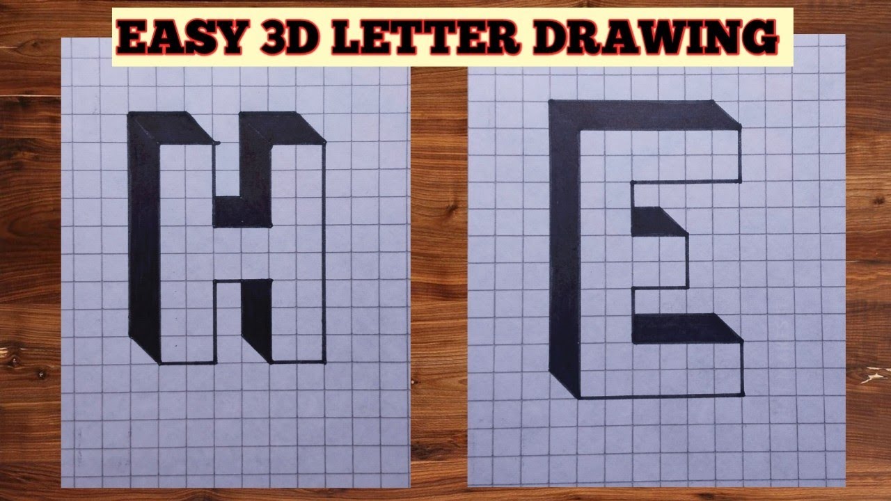 3D Drawing - How to Draw 3D Letters - Draw Letters - Easy Trik Art ...