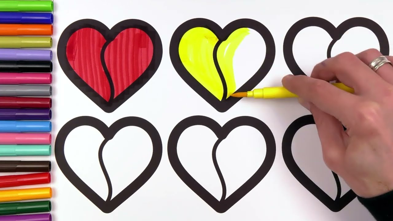 Heart Coloring Page ( DRAWING ) | Learn Colors for Children | Akn Kids ...