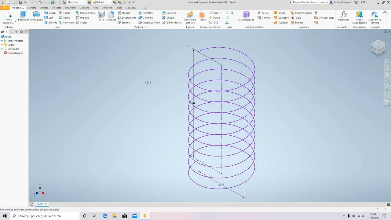 Parametric design of a helical curve and a spiral by Autodesk Inventor ...