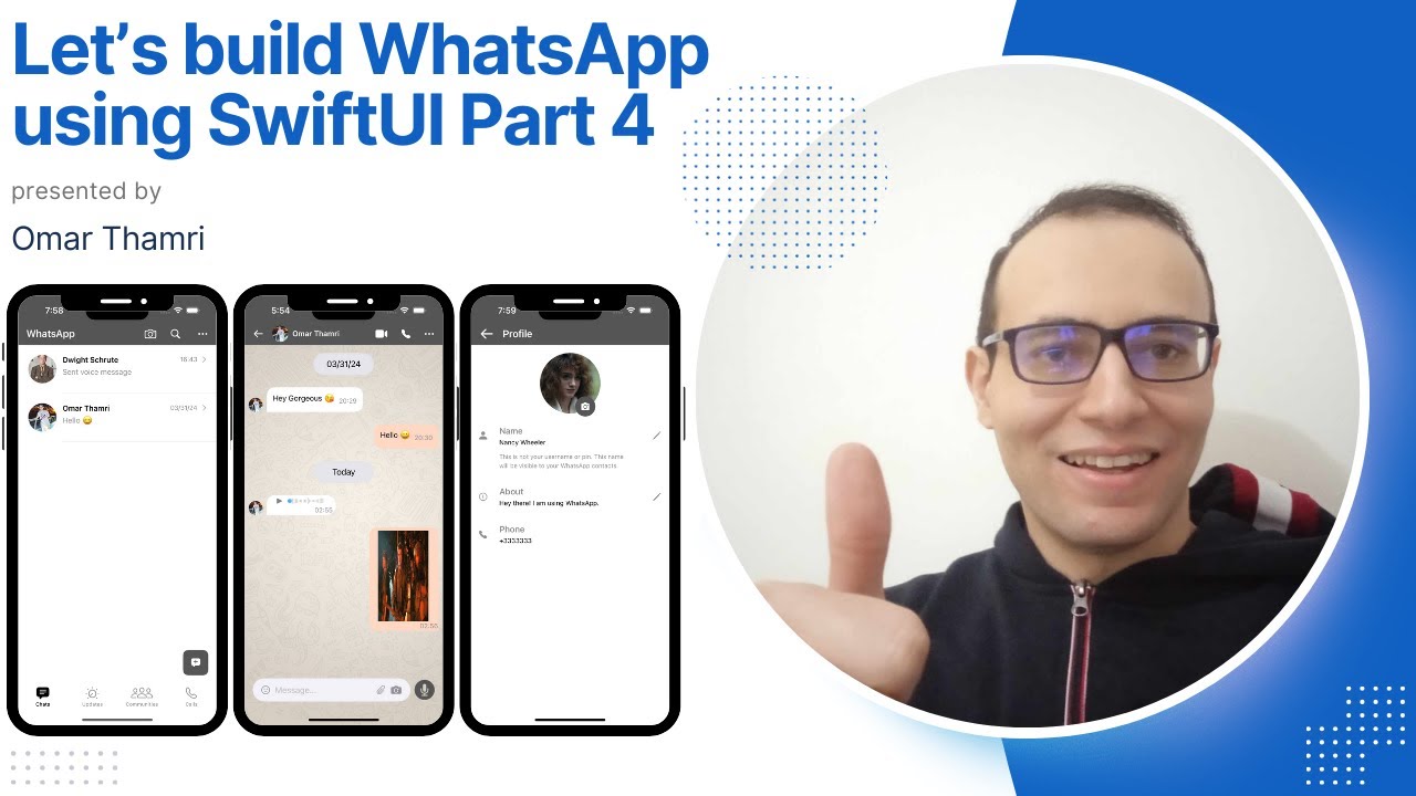 SwiftUI WhatsApp Clone - Firebase - Part 4 - Circular Profile Image ...