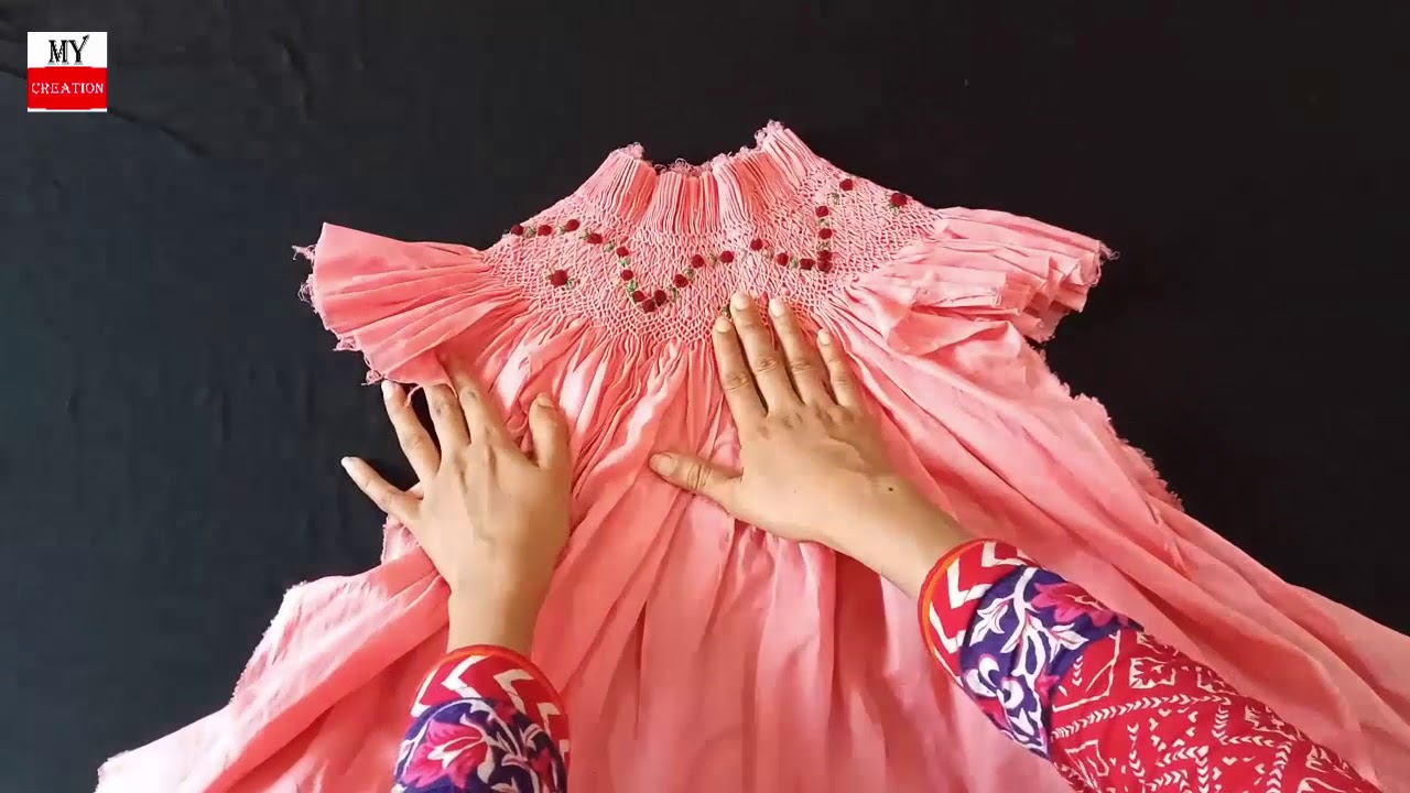handmade smocking frock | easy to cut and stitch frock for kids - YouTube