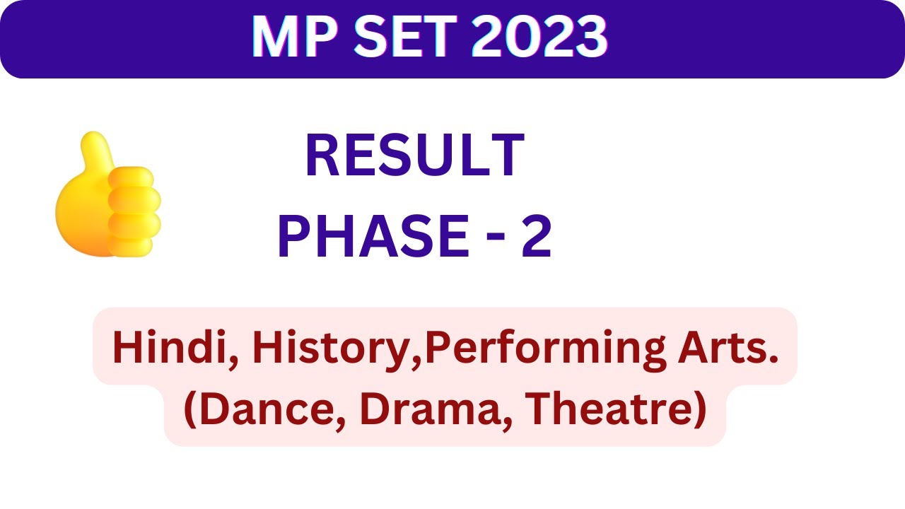 MP SET Result 2023#mpset| mp set | phase 2| - YouTube