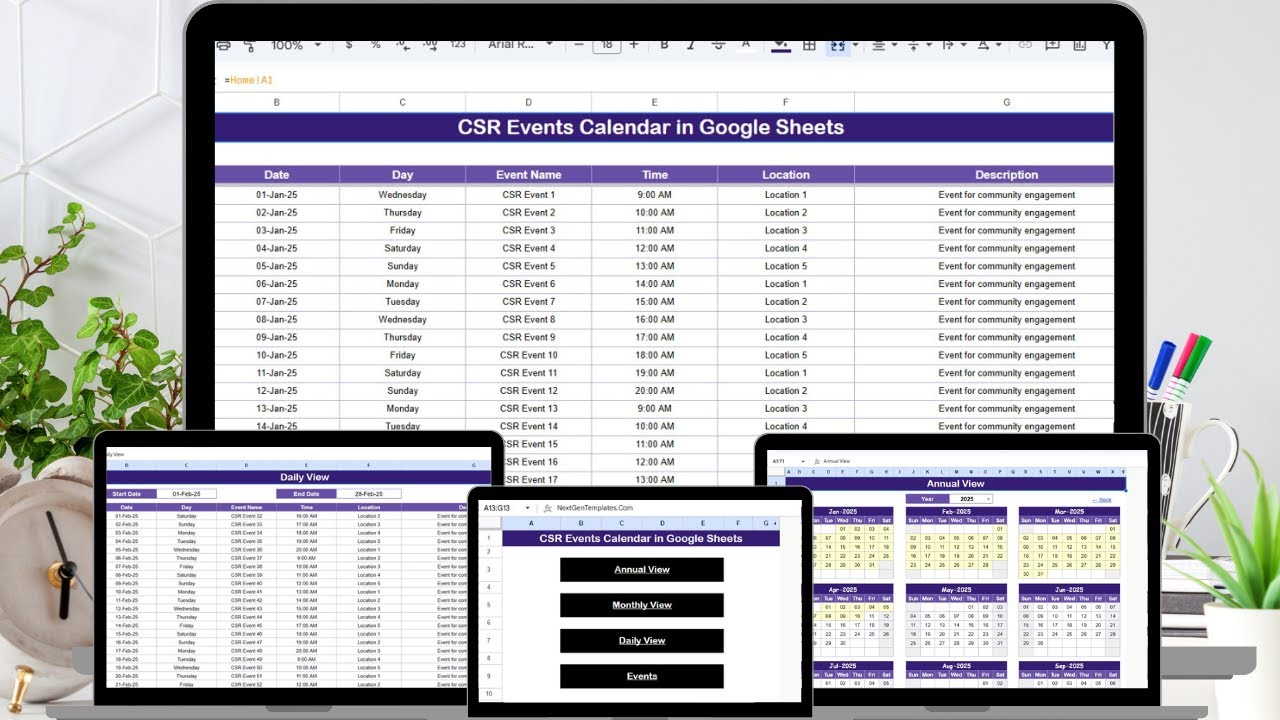 CSR Events Calendar in Google Sheets - YouTube
