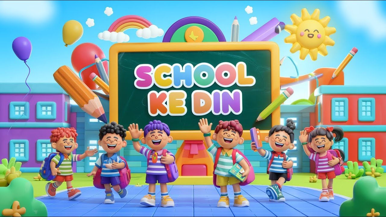 School Ke Din | Kids cartoon | Nursery Rhyme | Kids Cartoon song ...