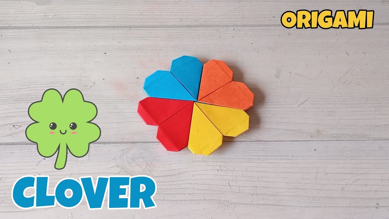 CLOVER ORIGAMI TUTORIAL| HOW TO MAKE BEAUTIFUL CLOVER CRAFT| EASY ...