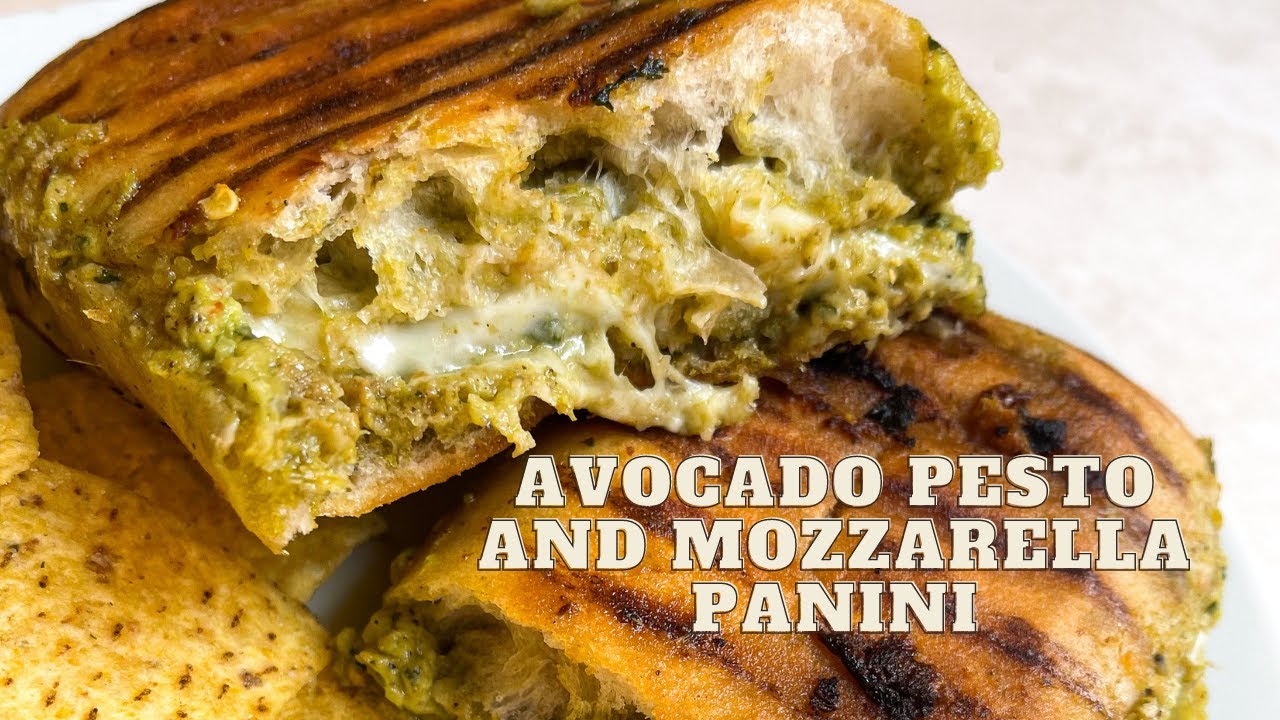 Avocado Pesto & Mozzarella Panini Recipe | Guacamole, Cheese & Green ...
