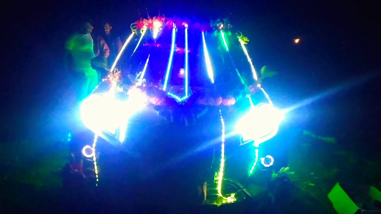 wedding party car light decoration - YouTube