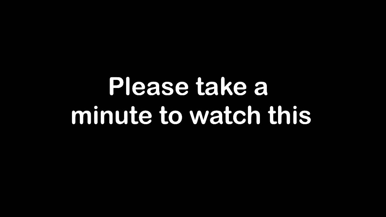 Take A Minute To Watch This - YouTube