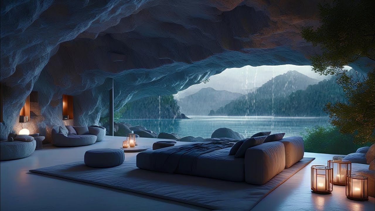 Relax in a Cozy Cave, Rain Storm Sounds for Sleeping, Studying and ...