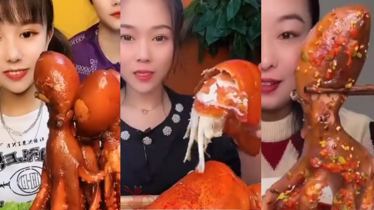 ASMR EATING SPICY OCTOPUS AND LOBSTER SEAFOOD MUKBANG COMPILATION 🐙🦞 ...