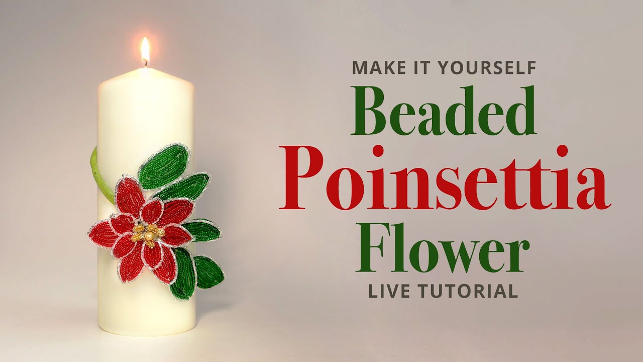 How to make a beaded wire poinsettia flower - live tutorial - YouTube