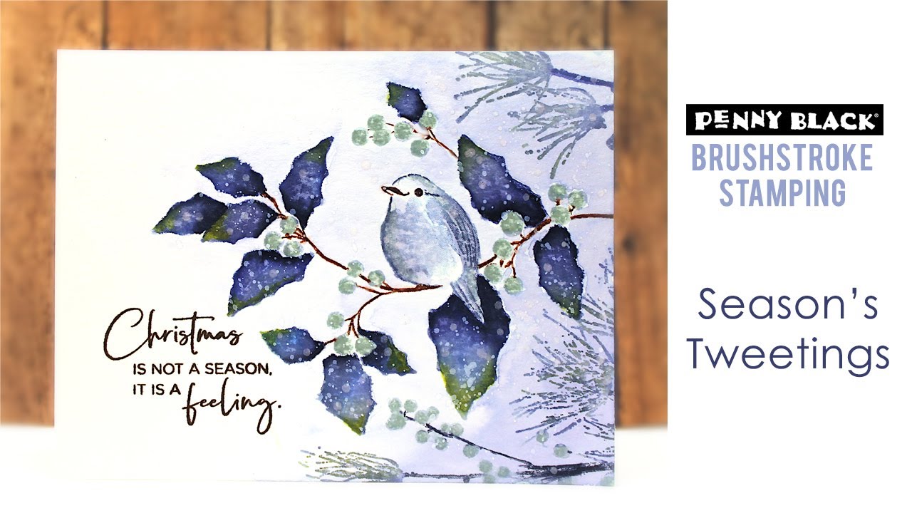 Stamp a Blue Winter Scene | Holiday Cardmaking | Brushstroke Stamping ...