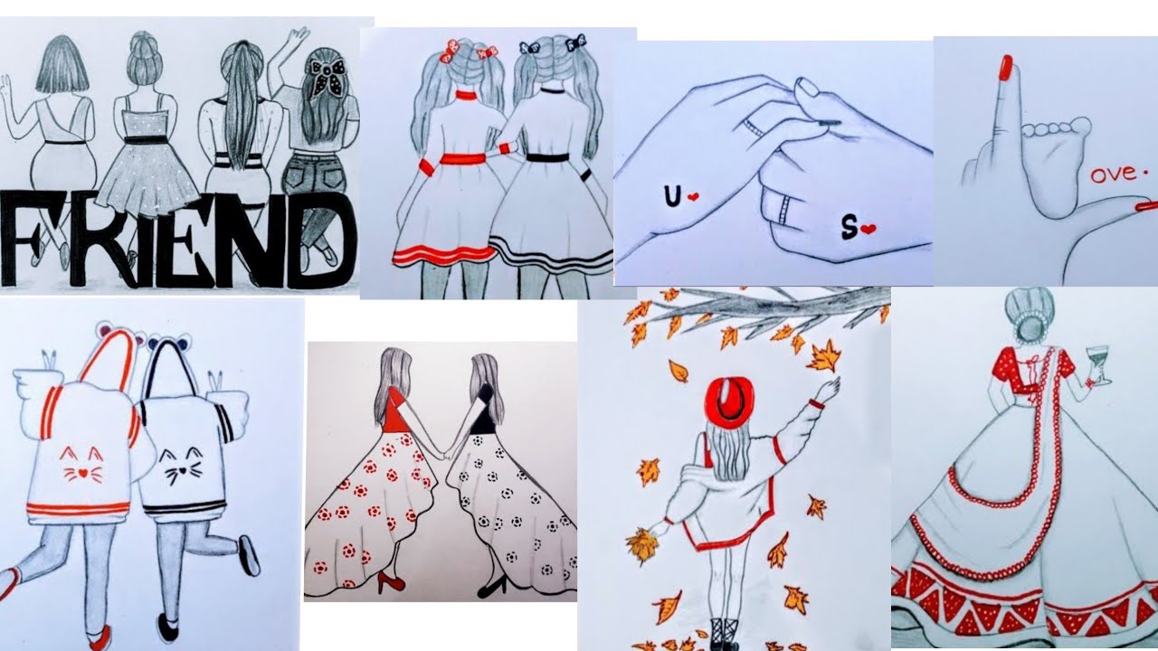 8 Easy Drawing ideas || pencil sketch tutorial art vedio || - YouTube