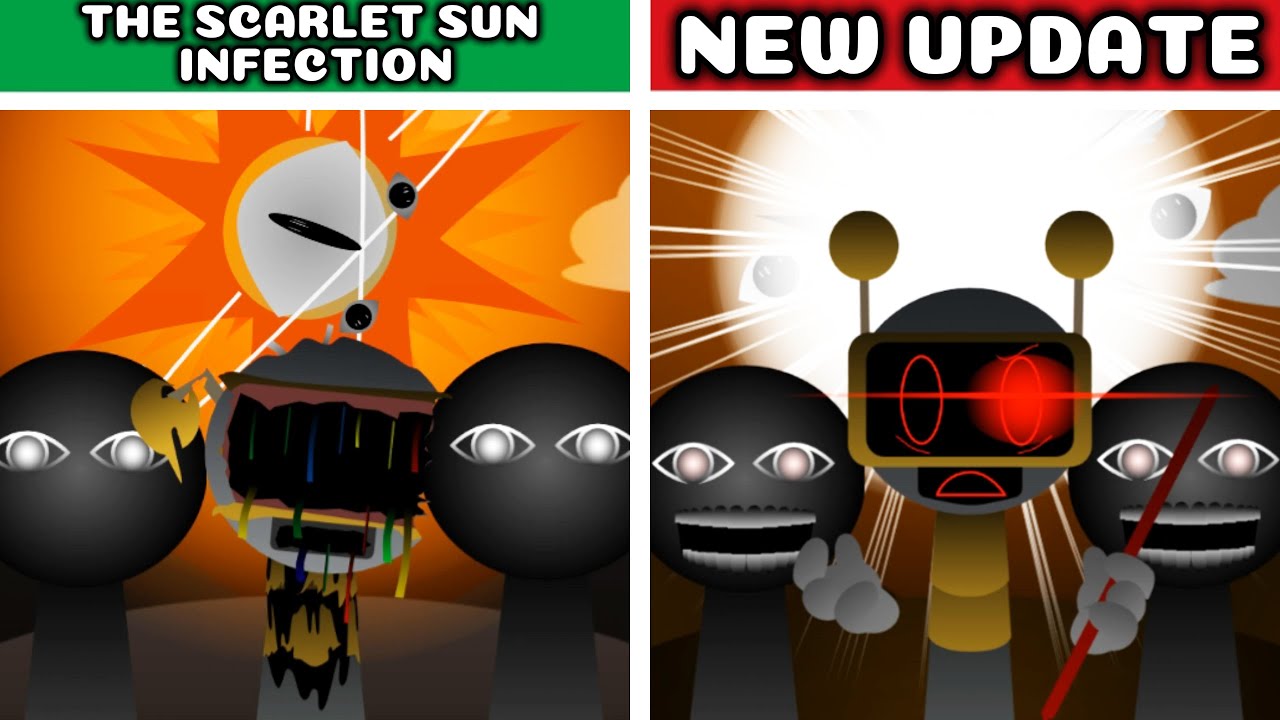 Sprunki Phase 6: The Scaelet Sun Infection — Old vs New Update: Who ...