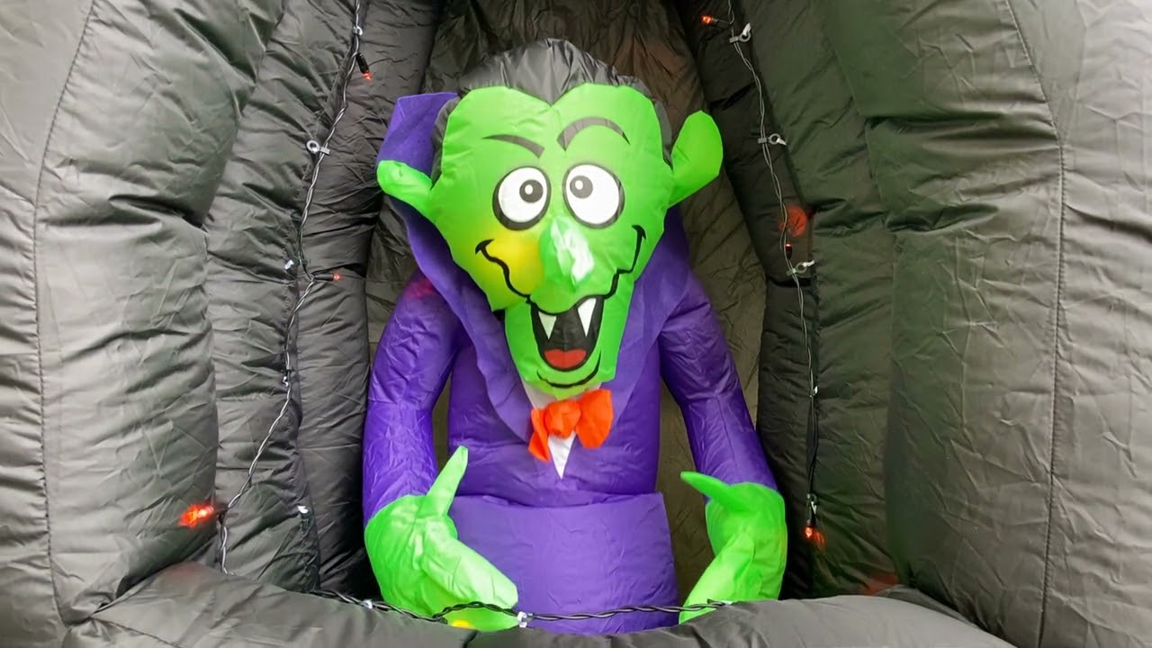 New for 2021 Gemmy Halloween Vampire Inflatable Time for Coffin Break ...