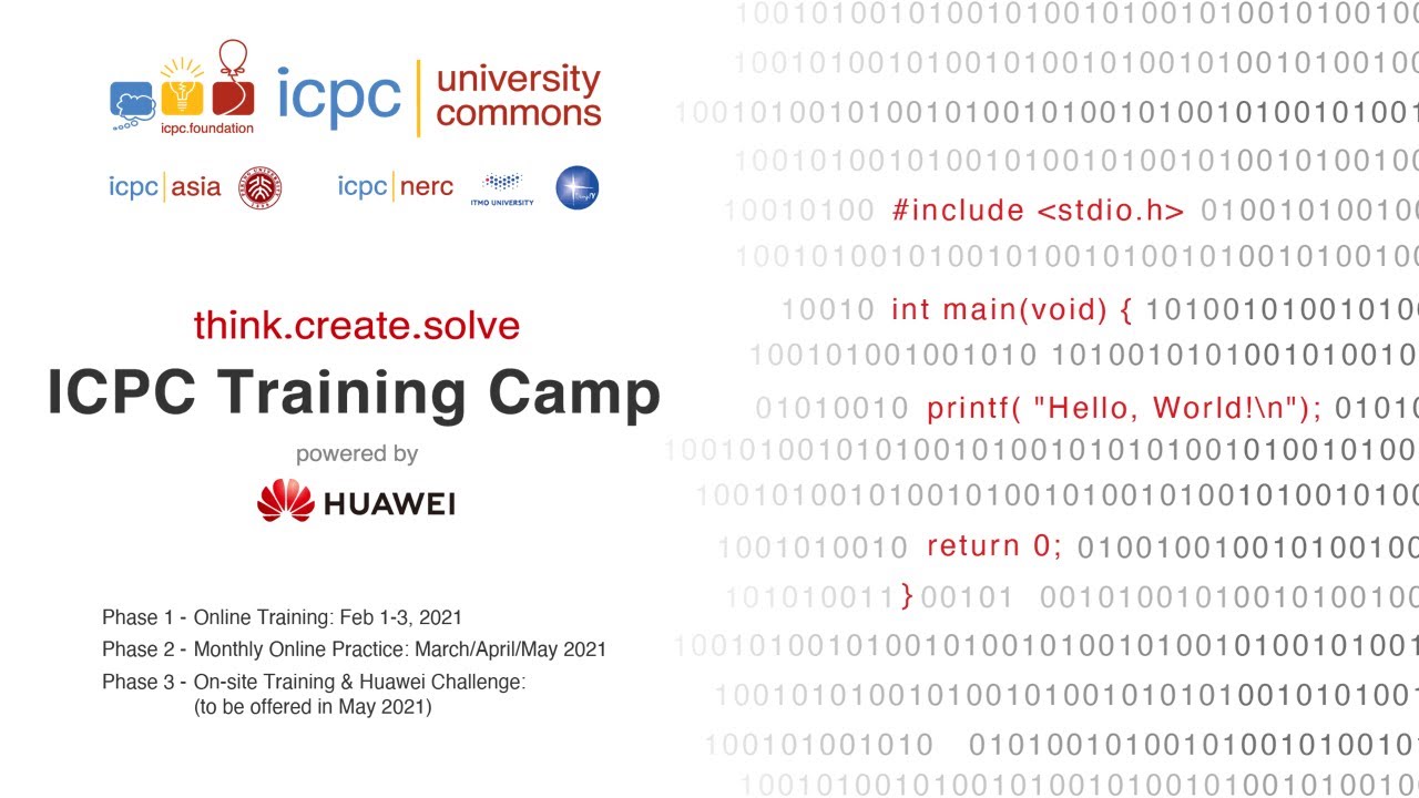 ICPC Training Camp powered by Huawei. Day 2 - YouTube