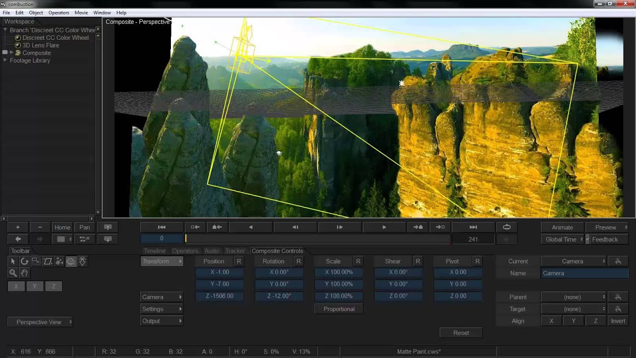 3D Matte painting in Autodesk Discreet Combustion - YouTube