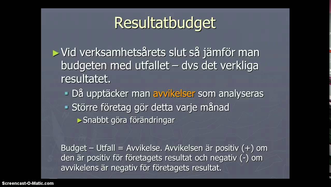 Budgetering och resultatbudget - YouTube
